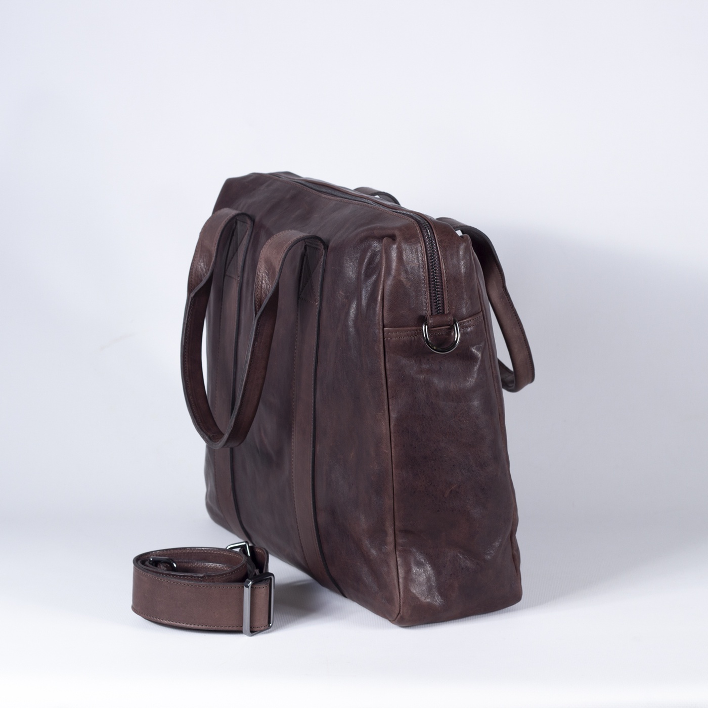 BORSA IN PELLE DI MONTONE COFFEE