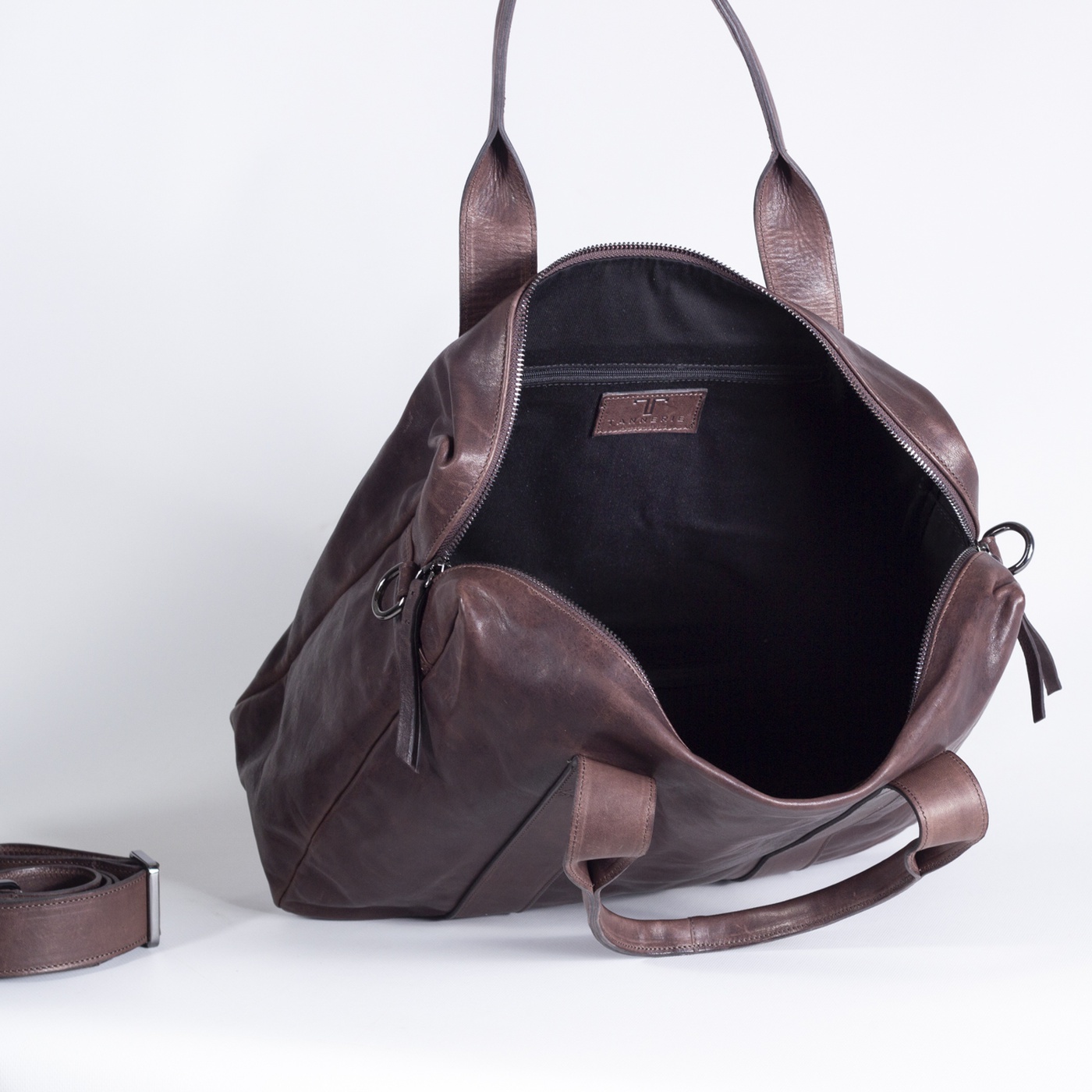 BORSA IN PELLE DI MONTONE COFFEE